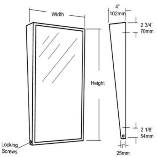 Fixed Tilt Angle Frame Mirror Stainless Steel 304 ADA Compliant. 7 ...