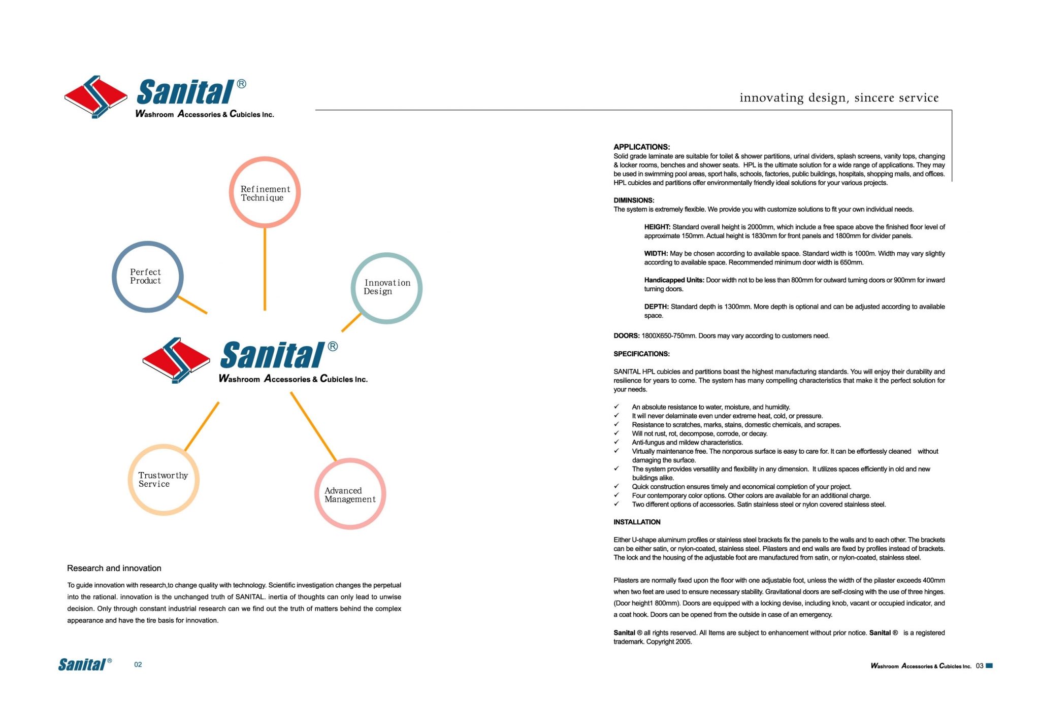 Sanital Phenolic HPL Toilet Partition SN-TPHPL-01 - Sanital